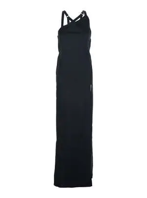 Attico Black Long Sleeveless Dress With Crossed Adjustable Straps And Open Back In Viscose For - Multicolor