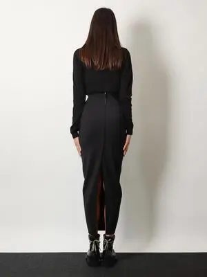 Rick Owens Stretch Wool Blend Skirt