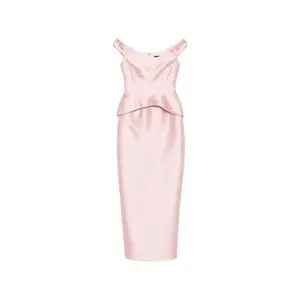 Solace London Off-shoulder Peplum Evening Dress - Pink