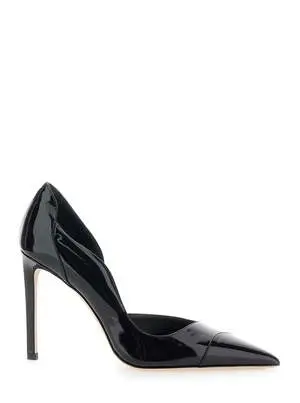 JIMMY CHOO Jimmy Choo Women 'Brigitte' Black Pumps With Pointed Design Stiletto Heel In Enamelled Leather Woman Multicolor