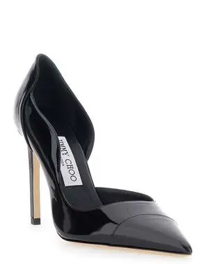 JIMMY CHOO Brigitte' Black Pumps With Pointed Design Stiletto Heel In Enamelled Leather - Multicolor