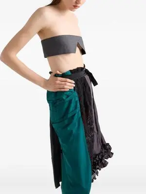 Prada Technical Taffeta Patchwork Skirt
