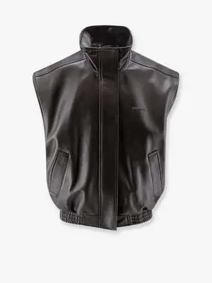 Balenciaga Oversized Leather Sleeveless Jacket - Multicolor
