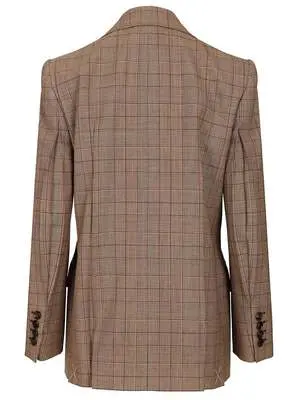 Chloé Tailored Double-breasted Checked Wool Jacket