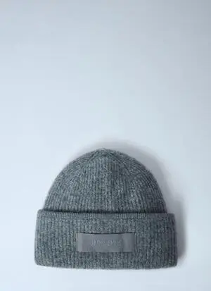 Jacquemus Logo Motif Beanie Hat - Gray