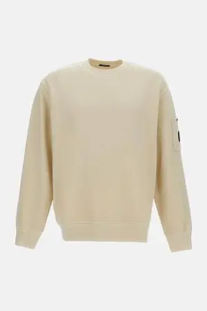 C.P. COMPANY Cotton Diagonal Fleece Crewneck Lens Sweatshirt - Multicolor