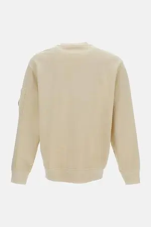 C.P. COMPANY Cotton Diagonal Fleece Crewneck Lens Sweatshirt - Multicolor