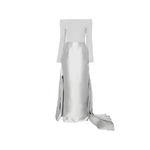 Solace London Satin Evening Gown - Gray