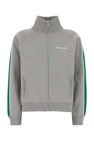 Miu Miu Light Grey Tech Fabric Sweatshirt - Gray