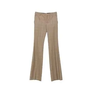 Saint Laurent Prince Of Wales Check Flared Trousers - Brown