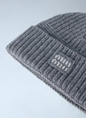 Miu Miu Logo-patch Wool Beanie