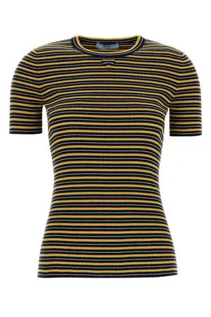 Prada Embroidered Stretch Cotton T-shirt