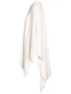 Fendi Ff Ivory Wool And Silk Poncho - White