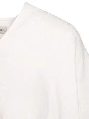 Fendi Ff Ivory Wool And Silk Poncho - White