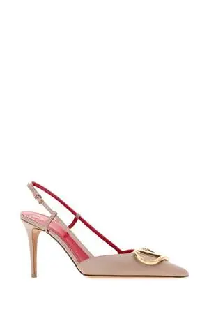 Valentino Garavani Antiqued Leather Vlogo Signature Pumps - Pink