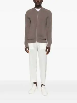Brunello Cucinelli Ribbed Cardigan With Zip Closure