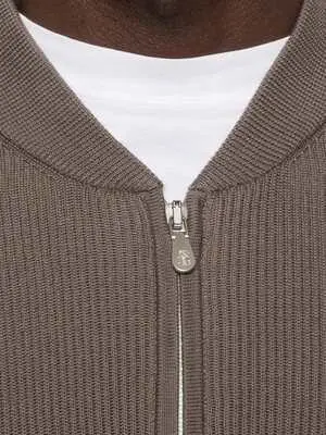 Brunello Cucinelli Ribbed Cardigan With Zip Closure