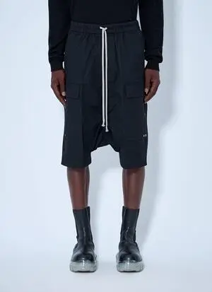 Rick Owens Cotton Blend Cargo Shorts - Black