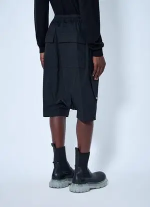 Rick Owens Cotton Blend Cargo Shorts - Black