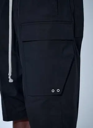 Rick Owens Cotton Blend Cargo Shorts - Black