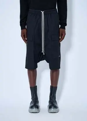 Rick Owens Cotton Blend Cargo Shorts - Black