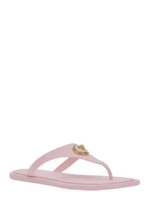 Versace Ribbon Sandals With Metallic Medusa Head On The Front In Rubber For - Pink