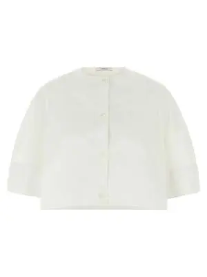 Givenchy Cropped Cotton Poplin Shirt - White