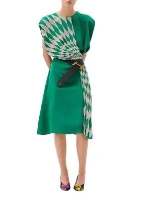 Versace Midi Evening Dress With Embroidery