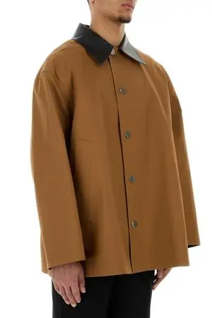 JIL SANDER Caramel Cotton Trench Coat