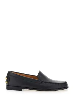 TOD'S Tod's Women Loafers Black Loafers With Embossed Logo And Stud Details On The Back In Leather Women Multicolor