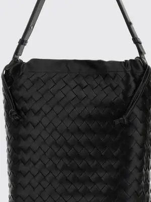 Bottega Veneta Biblioteca Woven Leather Bucket Bag