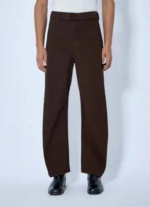 LEMAIRE Twisted Belted Pants - Brown