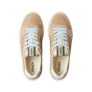 Fendi Suede Match Low-top Sneakers - Cream