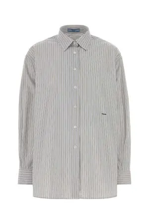 Prada Embroidered Poplin Oversize Shirt - Multicolor
