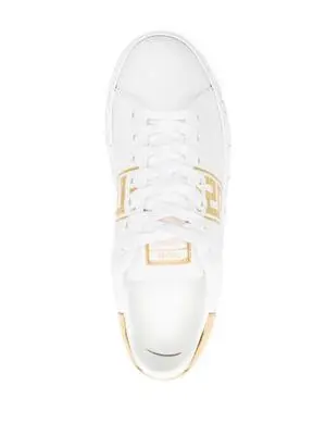 Versace Leather Sneakers With Greek Embroidery