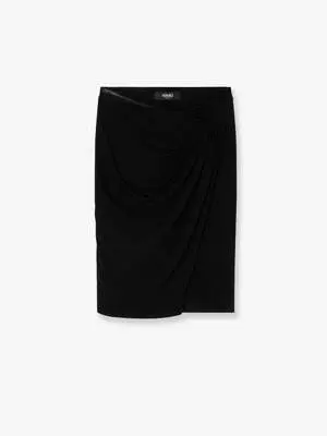 Versace Stretch Viscose Midi Skirt - Black
