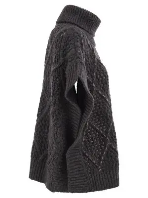 Peserico Virgin Wool Knit Poncho - Multicolor