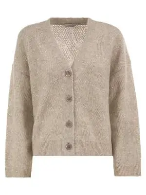 Peserico V-neck Knitted Cardigan With Sequins