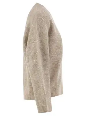 Peserico V-neck Knitted Cardigan With Sequins
