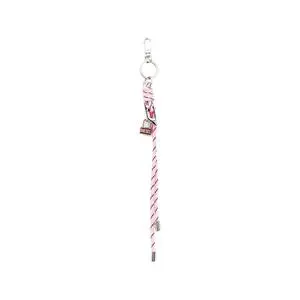DIESEL® Bicolour Cord Keyring With D-shape Metal Detail - Pink