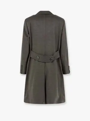 Brunello Cucinelli Double-breasted Virgin Wool Coat - Multicolor