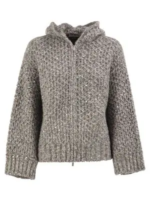 Peserico Alpaca Blend Knitted Cardigan - Gray