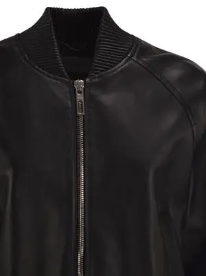 Sportmax Spxamour Lambskin Leather Bomber Jacket - Black