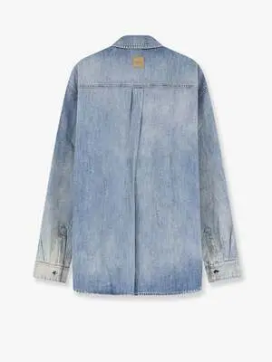 Dior Cotton Shirt Jacket With Embroidered Lettering Logo - Multicolor