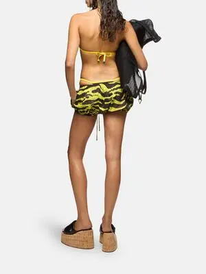 Attico Black And Yellow Shorts - Multicolor