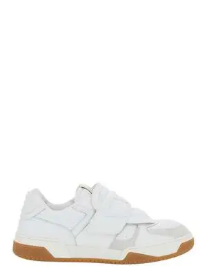 Valentino Garavani Joie De Jouer' Low Top Sneakers With Perforated Details And Maxi Vlogo On The Front In Leather - White