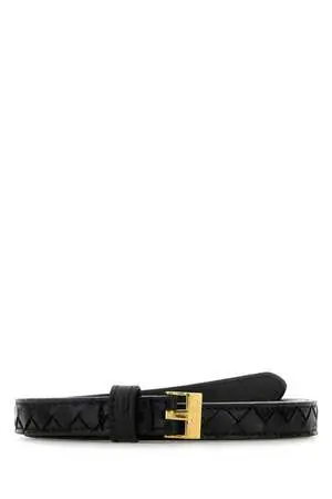 Bottega Veneta Nappa Leather Belt - Black