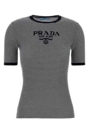 Prada Embroidered Silk T-shirt - Multicolor