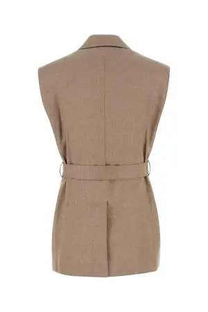 Brunello Cucinelli Cappuccino Linen Blend Vest