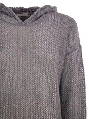Peserico Hooded Open-knit Jumper With Sequins